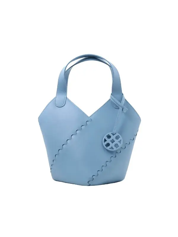ORANGE CUBE Modern Basket Top Handle Bag - Blue