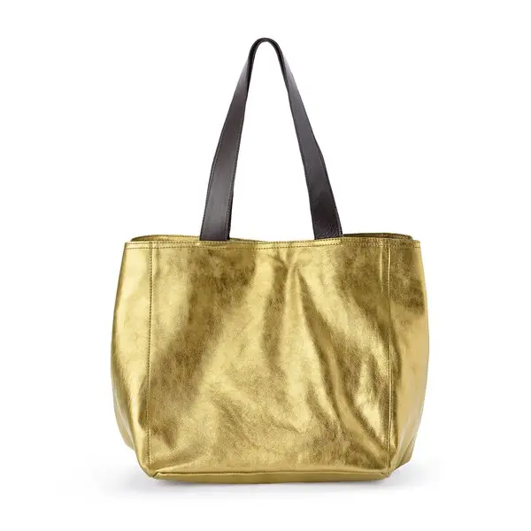 JUAN-JO Slouchy Leather Tote Bag - Gold