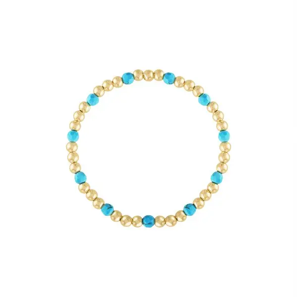OLIVIA LE Beaded Bracelet With Turquoise Magnesite Gemstones - Blue
