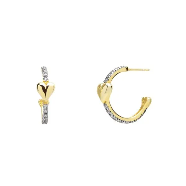 SPERO LONDON Hoop Heart Pave Earring - Gold