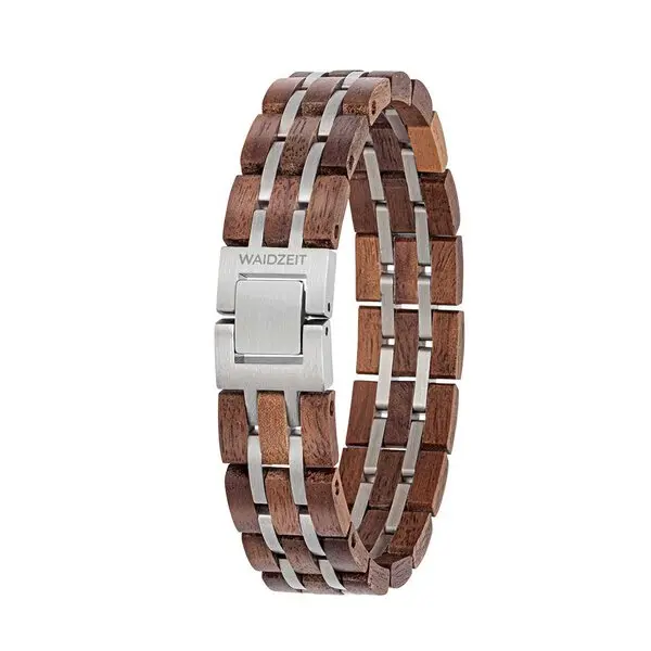 WAIDZEIT Walnut And Stainless Steel Element Bracelet - Brown/silver
