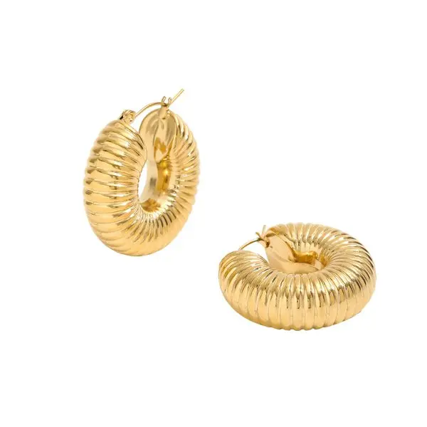 BERMUDA WATCH COMPANY Annie Apple Lilia Ridge Hoop Earrings - Gold