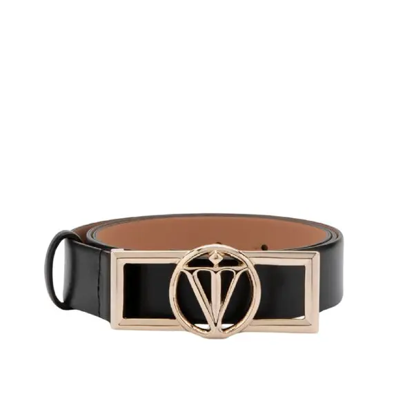 ILVI Agathe Leather Belt - Black/gold