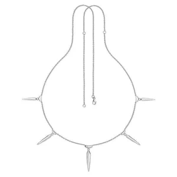 LUCY QUARTERMAINE Multi Icicle Long Necklace - Silver