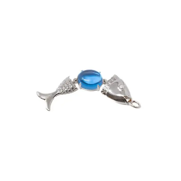 NASI SILVER Swimming Fish Neshama Pendant - Blue