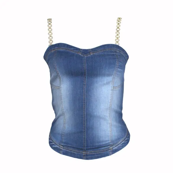 LALIPOP DESIGN Indigo Denim Crop Top