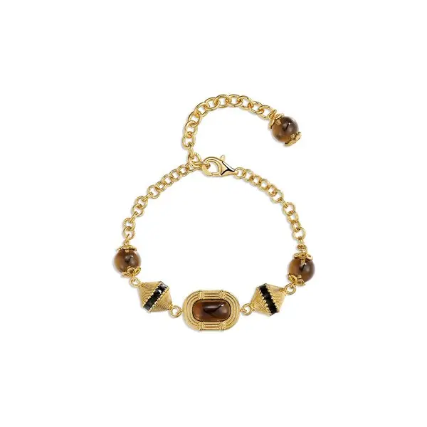 RETRO CHIC Gold-plated Roman Night Bracelet - Brown/gold