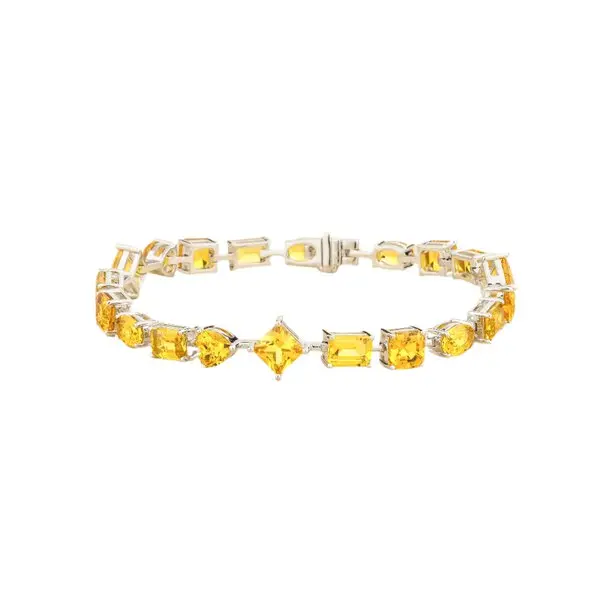 JUVETTI  Una White Gold Tennis Bracelet With Sapphire - White/yellow