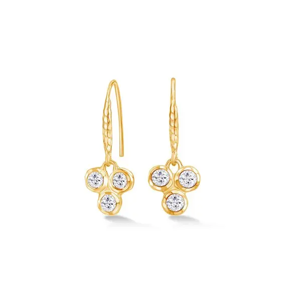 DOWER & HALL White Topaz Trio Drop Earrings - Gold