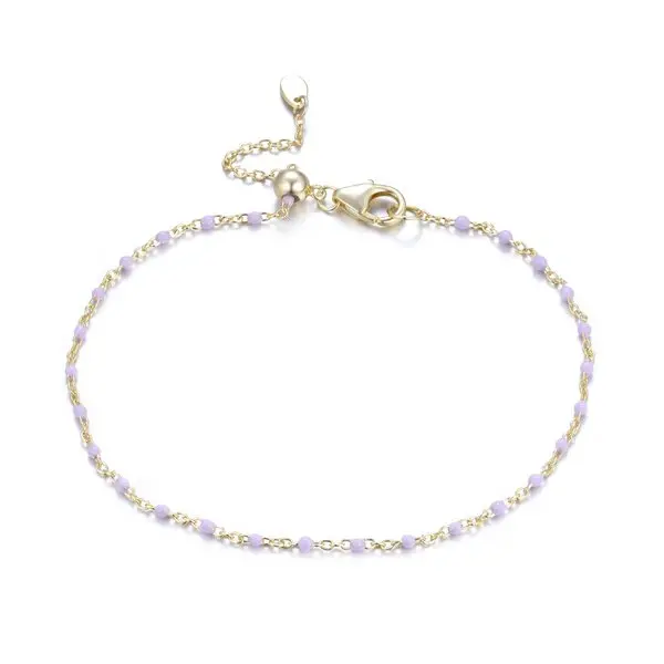 KAMARIA Enamel Beaded Chain Bracelet - Purple