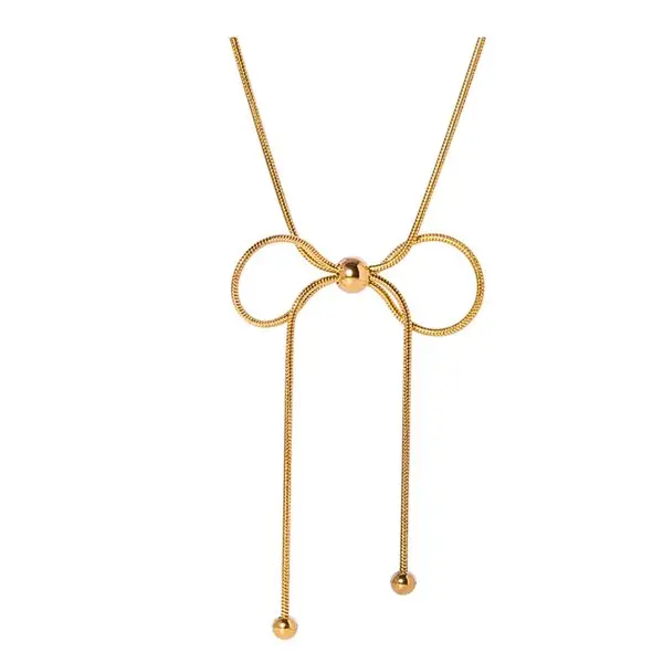 OLIVIA LE Bow Minimalist Necklace - Gold