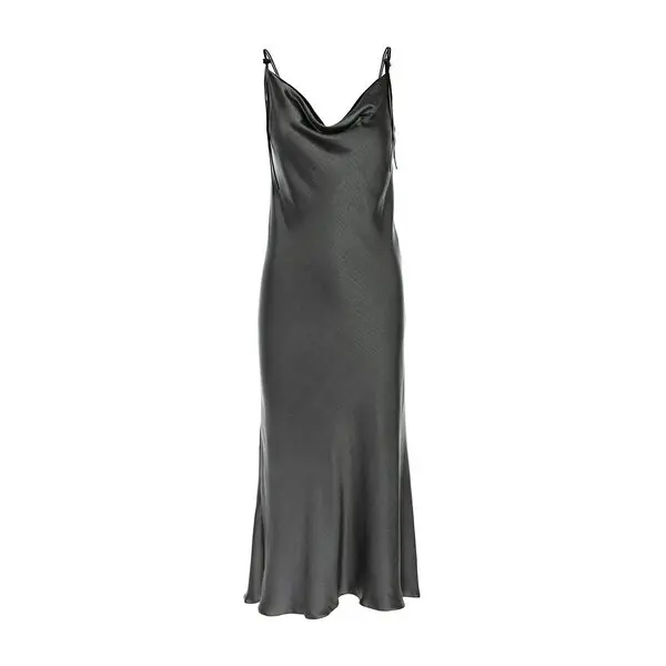 SILVIA SERBAN Satin Viscose Midi Dress