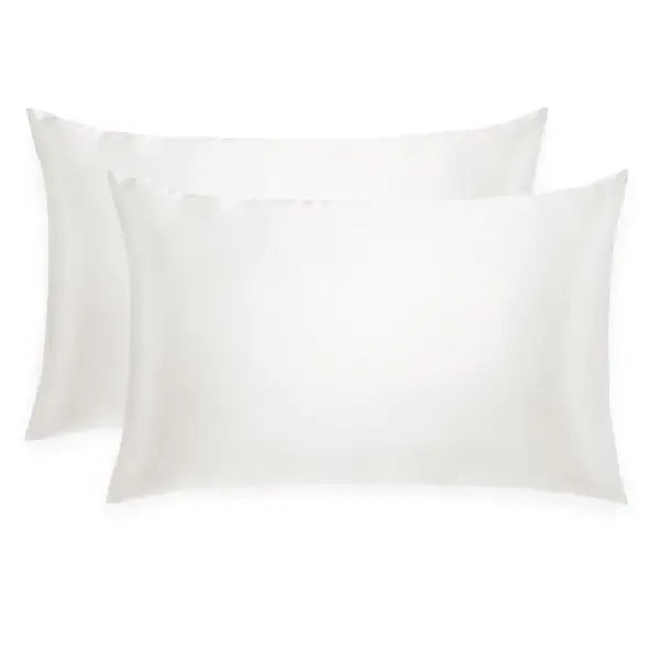 SILK WORKS Ivory King Silk Pillowcase Set - White
