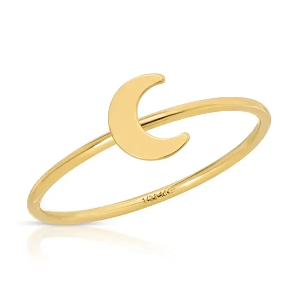 GLAMROCKS JEWELRY Crescent Moon 14k Ring - Gold