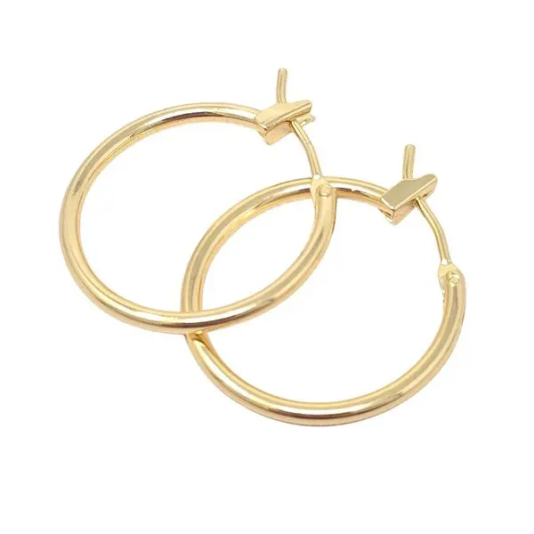 HARFI 14mm Plated Hoop Earrings - Gold