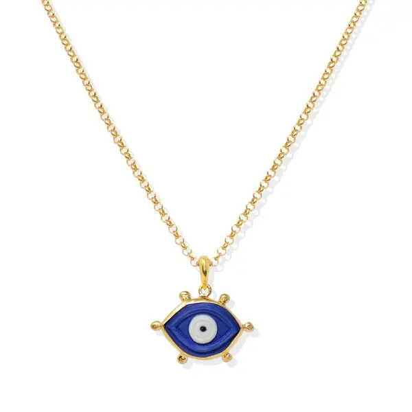 VINTOUCH ITALY Gold-plated Evil Eye Necklace - Blue/gold