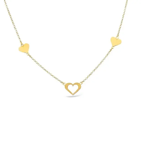 LUTIRO Sterling Silver Three Heart Necklace
