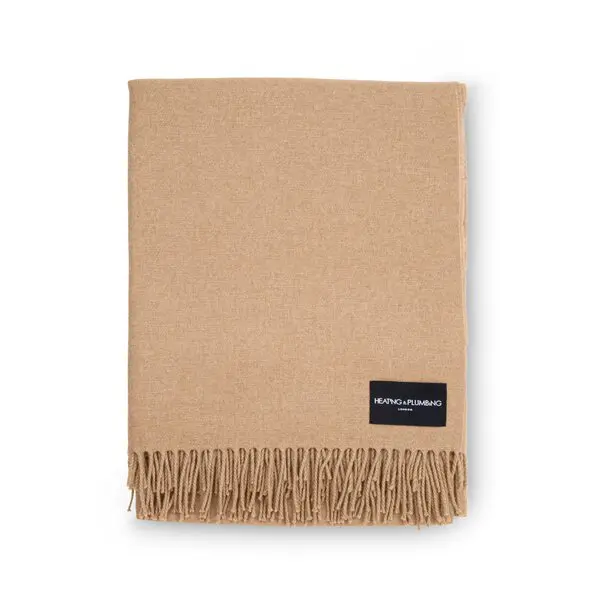 HEATING & PLUMBING LONDON Love Stories 100% Cashmere Blanket Toasted Oats - Brown