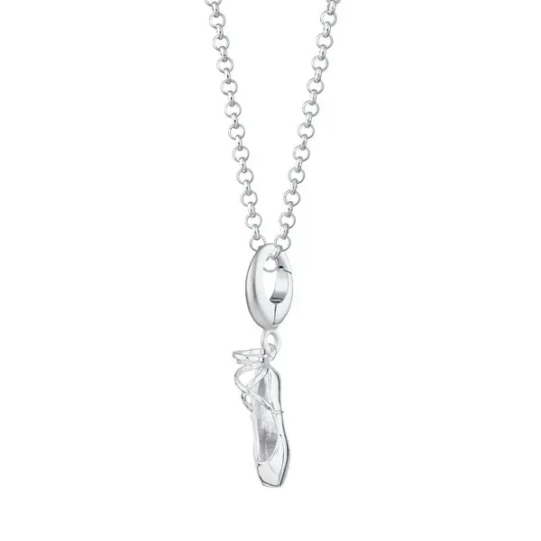 LILY CHARMED Sterling Pointe Shoe Charm Necklace - Silver