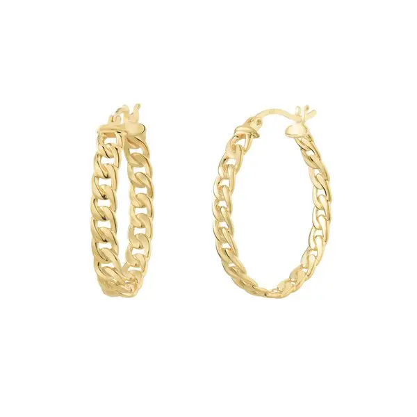 GOLD & HONEY Curb Link Oval Hoop Earrings - Gold