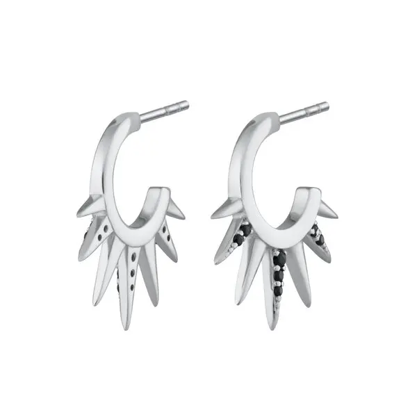 SCREAM PRETTY Sun Spike Hoop Earrings - Silver/black