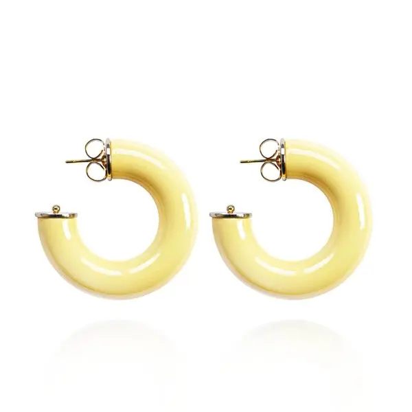 SAULE LABEL Alba Hoop Earrings - Yellow