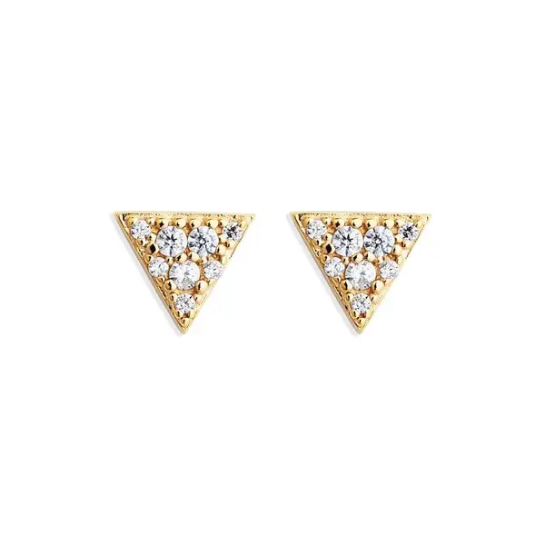 TOOLALLY Deco Triangle Stud Earrings - Gold