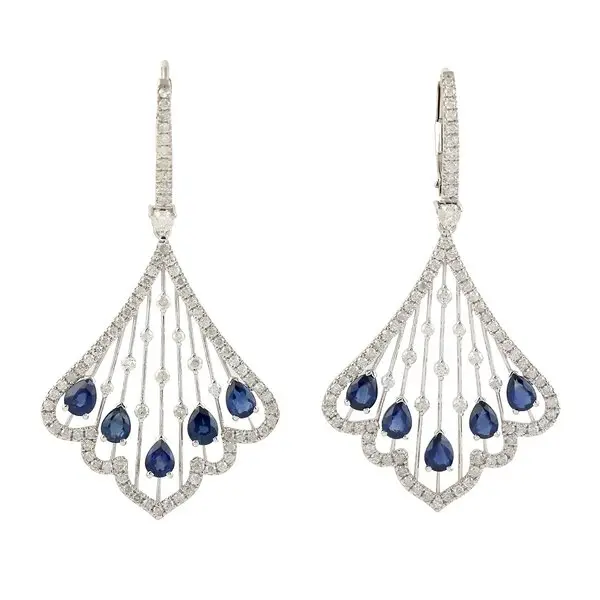 ARTISAN Sapphire And Diamond Chandelier Earrings - Blue/white