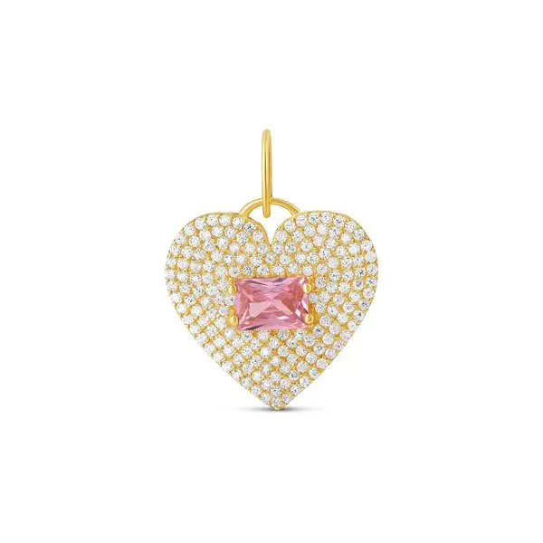 SHYMI Heart Charm With Stone - Gold/pink