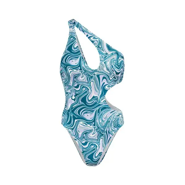 EKCENTRIK Purple Haze One-piece Swimsuit - Green/purple