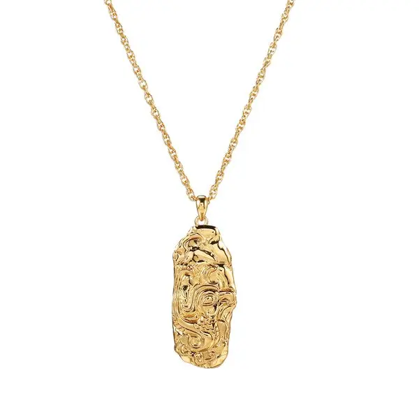 AUROZIA Flying Bird Coin Medallion Necklace - Gold
