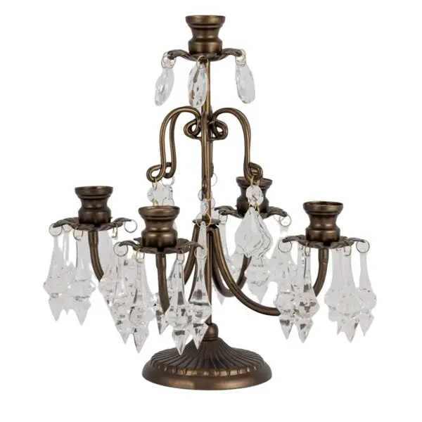 LILA RASA Crystal Girandoles 5 Arms Clear - Gold