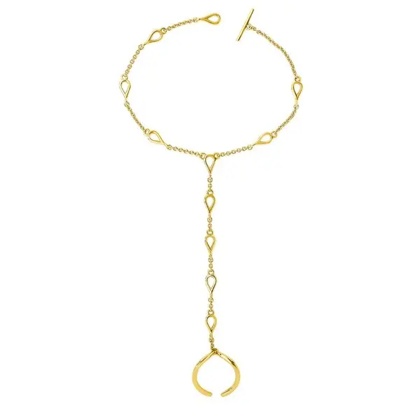 LUCY QUARTERMAINE Petal Hand Chain In Vermeil - Gold