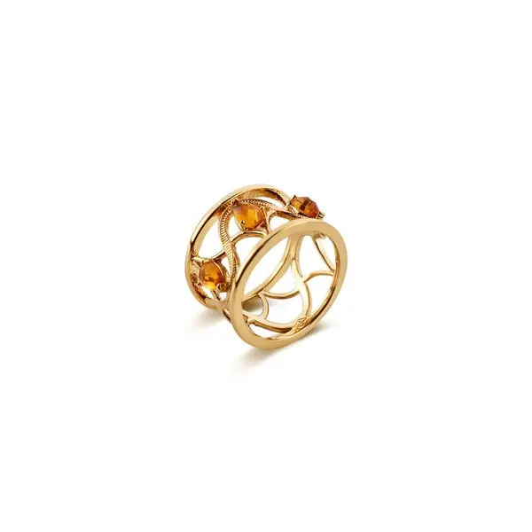 RETRO CHIC Celestial Waltz Ring - Gold/orange