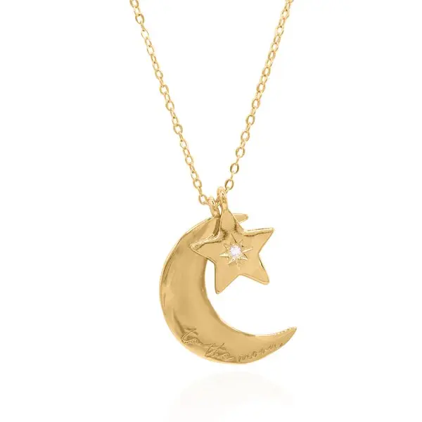 LUNA CHARLES Cherish To The Moon & Back Necklace - Gold