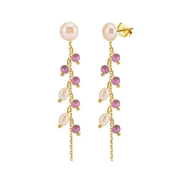 SHADED THE LABEL Lunari Pearl And Mica Beaded Earrings - Gold