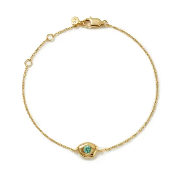 ARCTIC FOX & CO. Birthstone Bracelet In 18ct Gold Vermeil - Gold/green