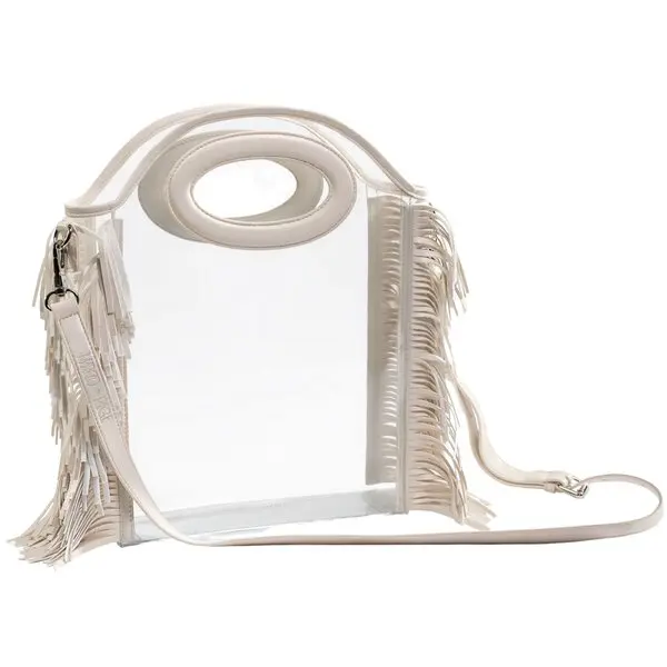 MARGO PAIGE Fringe Tote Handbag - White