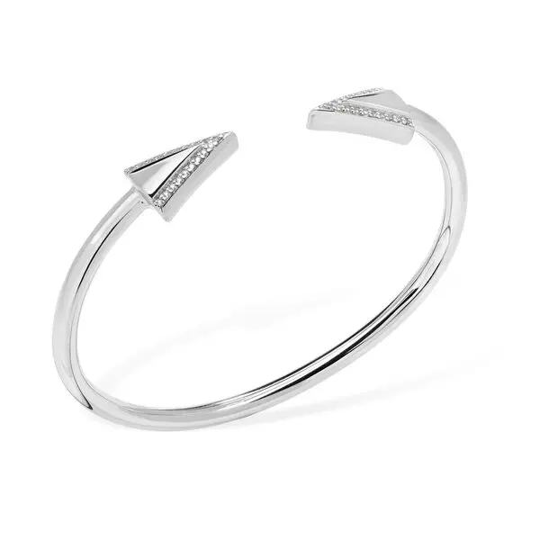 LUCY QUARTERMAINE Twist Art Deco Bangle - Silver