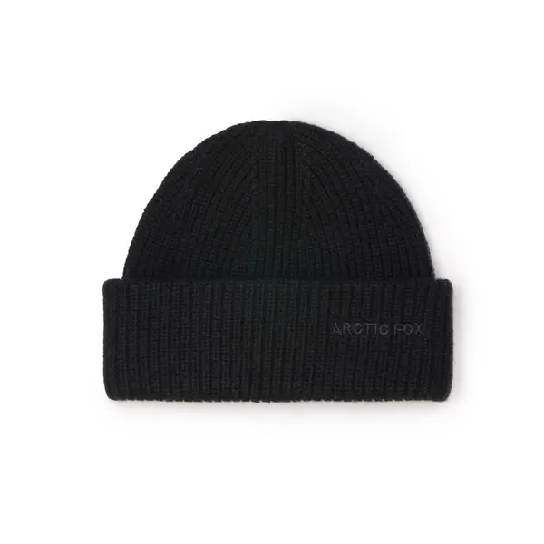 ARCTIC FOX & CO. Embroidered Merino Wool Beanie - Black