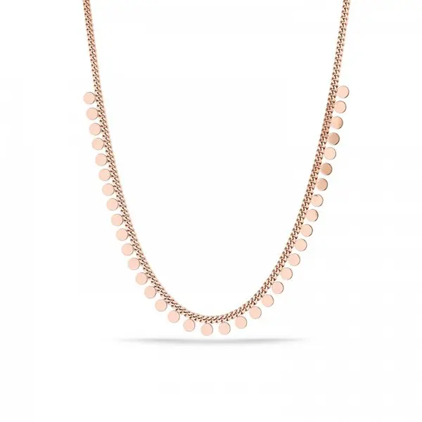 SPERO LONDON Disk Charm Coin Chain Necklace - Rose Gold