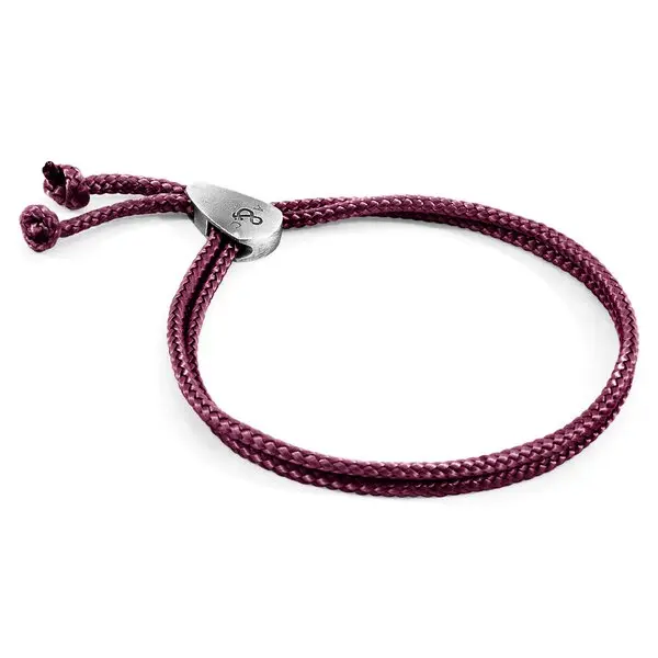 ANCHOR & CREW Pembroke Silver & Rope Bracelet - Pink