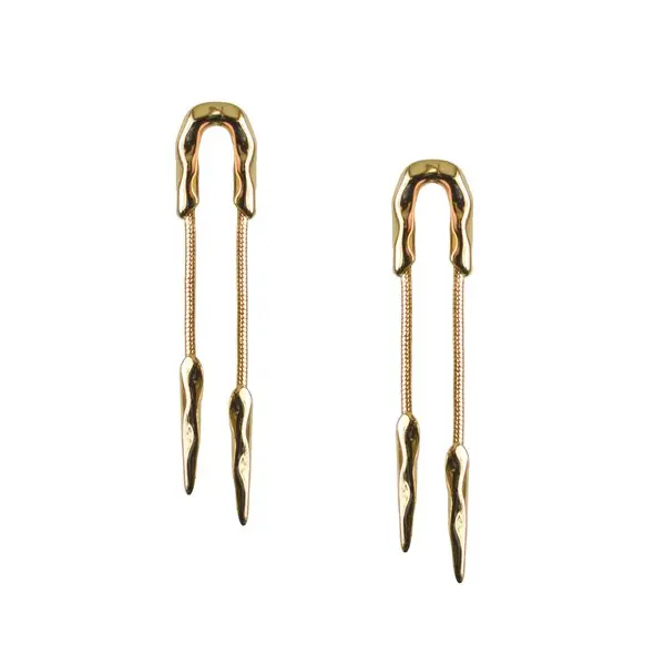 ADRIANA PAPPAS DESIGNS Molten Metal Dangle Earrings - Gold