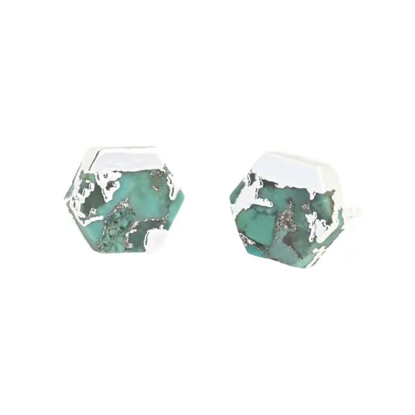 STARFISH PROJECT Oasis Stud Earrings In Silver - Green/silver