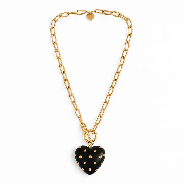 MICHAEL NASH JEWELRY Celestine Resin Heart Pendant - Black