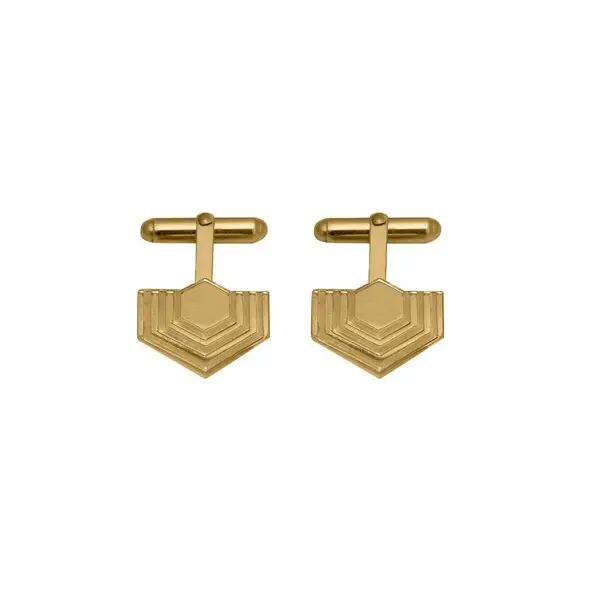 EDGE ONLY Abstract Hexagon Cufflinks 18ct Vermeil - Gold
