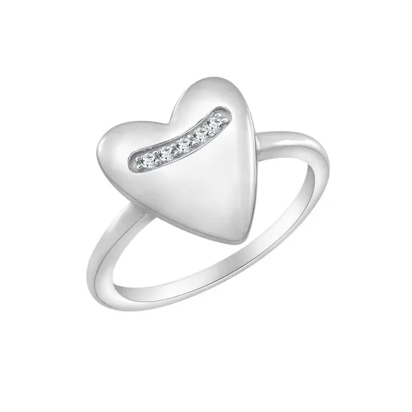 DIAMONBLISS Puffy Heart Ring - Silver