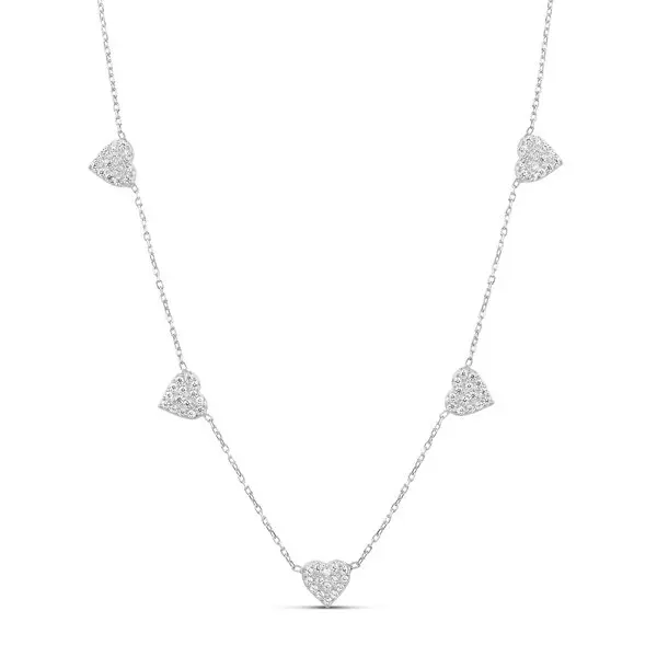 SHYMI Pavé Heart Necklace - Silver