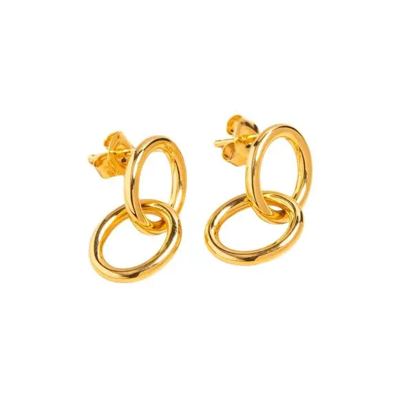 BELINDA JEWELZ Conjoined Chain Drop Stud Earrings - Gold
