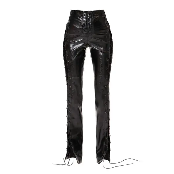 AGGI BY HALEWSKI Jo Rich Vegan Leather Pants - Black